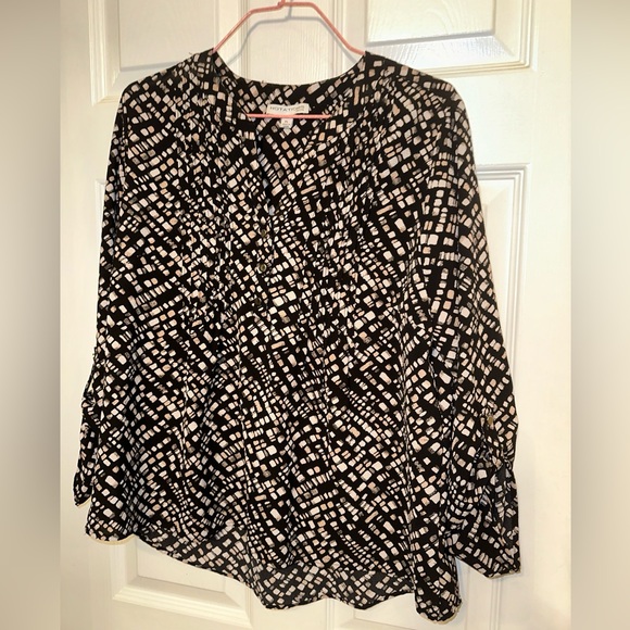 Notations | Tops | Notations Pl Brown Tan Womens 34 Roll Tab Sleeve ...